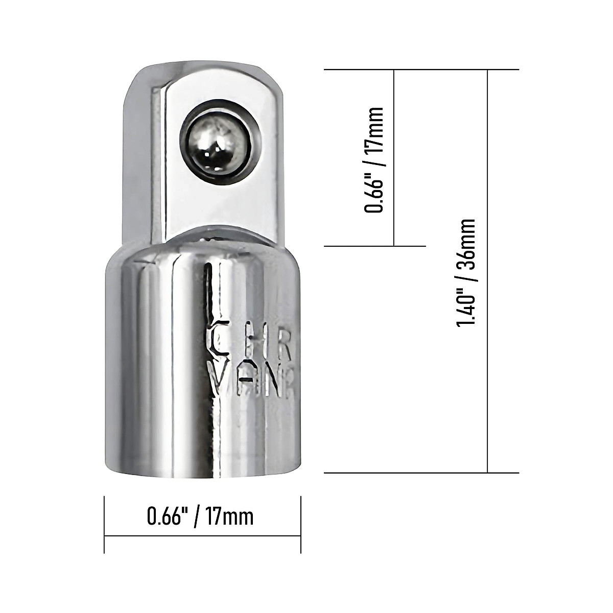 FOCMKEAS Socket Adapter 3/8" Drive (F) to 1/2"(M), CR-V, Female to Male