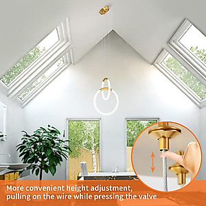 PENACINY Modern LED Pendant Light Fixtures, 22W Adjustable 2 Ring Gold Pendant Lighting,Circular Hanging Chandelier for Kitchen Island Dining Room Bedroom Entryway Hallway,D11.8+D 9.8" 4000K