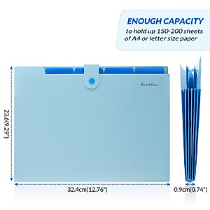 Skydue Letter A4 Paper Expanding File Folder Pockets Accordion Document Organizer (Lake Blue)