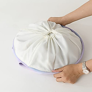 INough Baby Laundry Hamper Fabric Storage Basket Round Laundry Basket for Girls Collapsible Laundry Baskets with Drawstring Closure, Mermaid Room Decor for Girls Room, Laundry (Mermaid Tail)