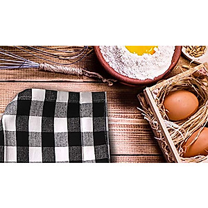Urban Villa Kitchen Towels Set of 6 Buffalo Checks Black/White Kitchen Towels 20X30 Inches 100% Cotton Highly Absorbent Kitchen Towels Premium Quality Ultra Soft Mitered Corners Kitchen Towels