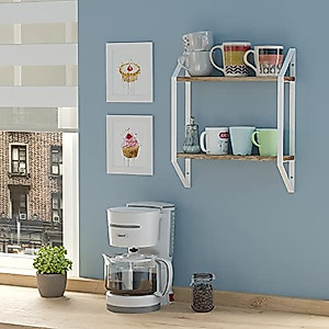 Wallniture Ponza 2-Tier Floating Shelf Wall Storage Shelves Bathroom Organizer, Kitchen Organization, Kids Room Wall Bookshelves, Living Room Decor Burnt Finish