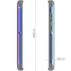 Ghostek ATOMIC slim S22 Ultra Phone Case with Clear Back, Iridescent Aluminum Bumper and S-Pen Stylus Cutout Shockproof Phone Cover Designed for 2022 Samsung Galaxy S22 Ultra 5G (6.8 Inch) (Prismatic)
