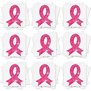 Jutom Breast Cancer Awareness Temporary Tattoos, 20 Sheets, Dark Pink, Waterproof, Sufficient Quantities