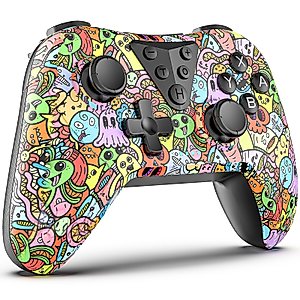 Wireless Pro Controller Compatible with Nintendo Switch Controller, Compatible with Nintendo Switch/Switch Lite/Switch/PC OLED Controller for Switch with Wake-up, Turbo Vibration and Programmable Function