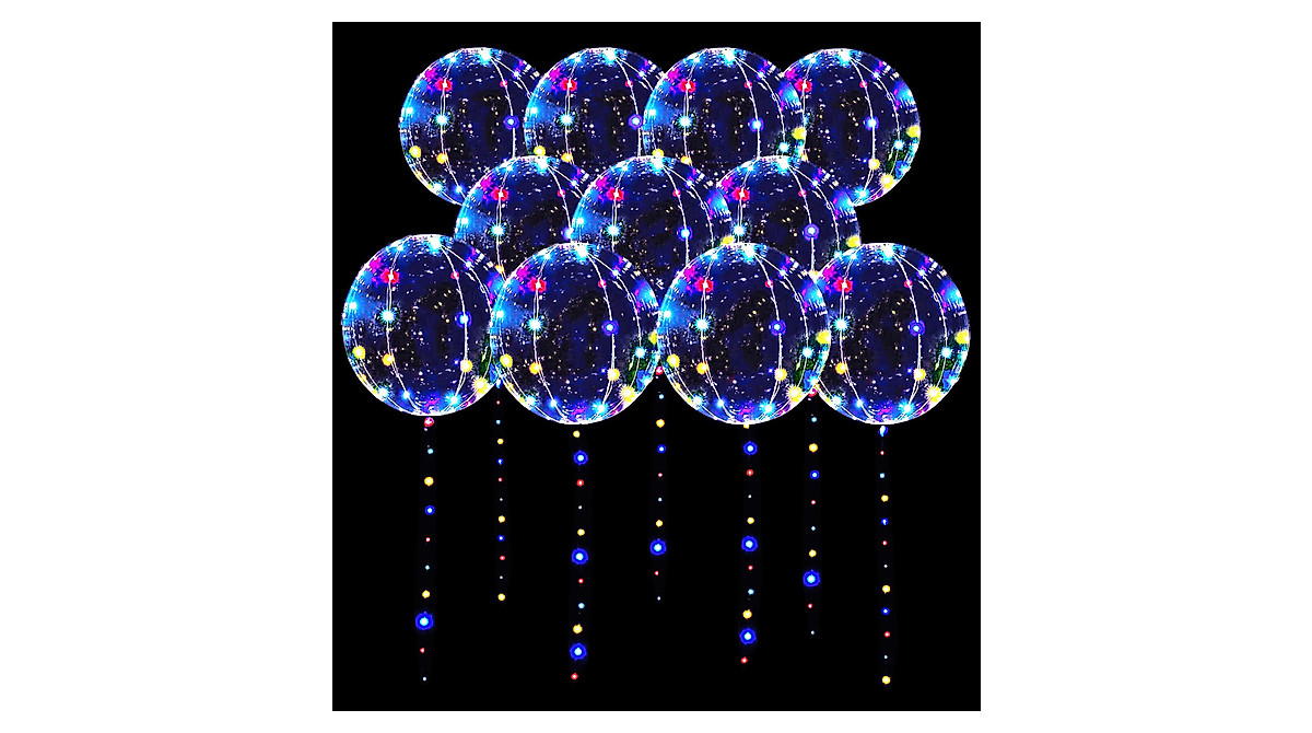 LED Balloons 10 Pack - Light Up Glow Balloons for Parties and Events