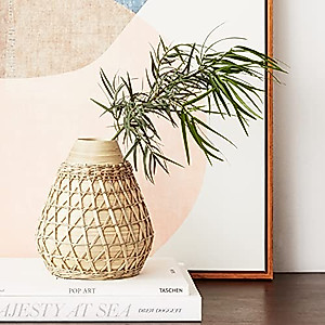 Creative Co-Op Bamboo Seagrass Weave Vase, Beige