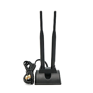 2.4GHz 5GHz Dual Band RP-SMA Male WiFi Antenna + IPEX MHF4 to RP-SMA Female Cable 9.8 inch for M.2 NGFF Network Card PC Computer