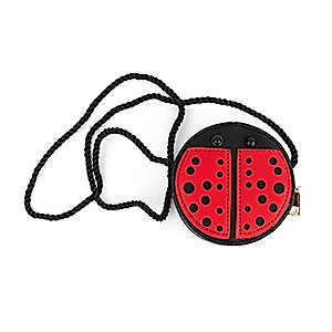 AUEAR, Cute Ladybug Purse Mini Pu Leather Crossbody Bag Wallet Pouch for Women and Girls, Black and Red