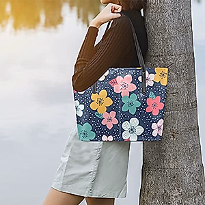 Colorful Floral And Dot Handbags Shoulder Bags Leather Crossbody Handbag for Women Tote Satchel