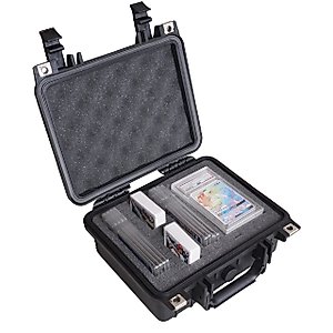 Case Club Graded Card Storage Box Fits up to 34 Card Slabs, or 100+ Sleeve Top Loaders- Travel Case fits Pokemon, MTG, & Sports Trading cards in Waterproof Exterior with Customizable Foam Interior
