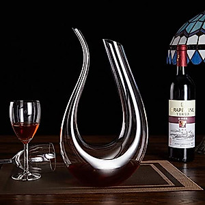 WBSEos Wine Decanter with Aerator,Crystal Glass Wine Carafe and Purifier for Home Bar 1.5L Lead-free Crystal Glass, Hand-blown red wine Decanters Carafe