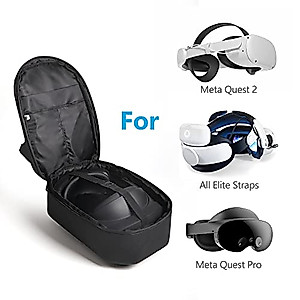 Hard Carrying Case for Meta Quest 2 JSVER Black Backpack Travel Case for Oculus Quest 2 /Quest Pro Accessories