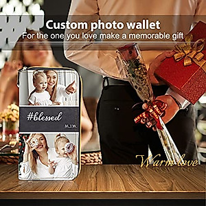 Gemszoo Women's Custom Photo Wallet Personalized Engraved Picture Name Handbag Long Credit Card Holder Zip Around Clutch (Style 3)