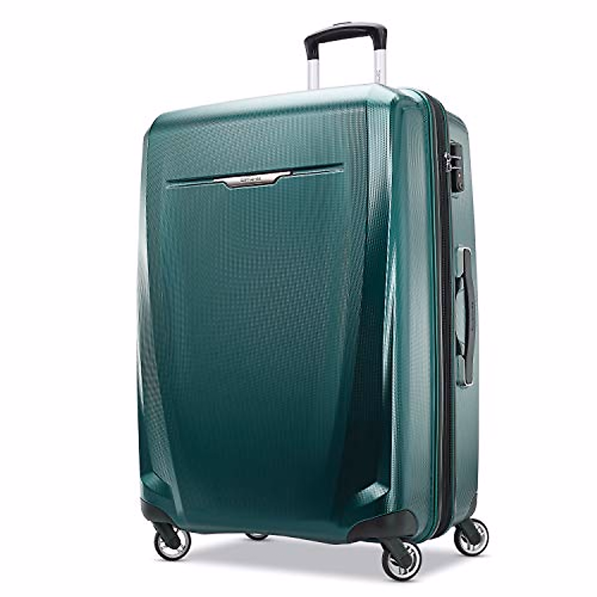 Samsonite Winfield 3 DLX Hardside Expandable Luggage with Spinners, Checked-Large 28-Inch, Emerald