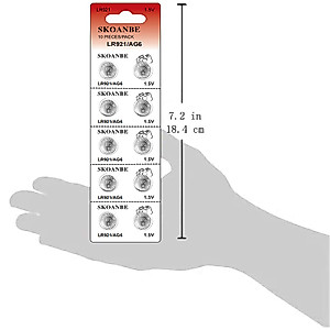SKOANBE 10PCS 1.5V 371 370 SR920SW LR921 AG6 Button Coin Cell Watch Battery