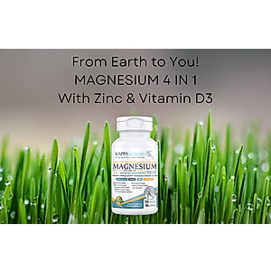 (120 Capsules), Glycinate, Bisglycinate, Malate, Zinc, Vitamin D3 for Brain, Sleep, Cramps, Headaches, Energy, Bones, Immune, Providing 280mg Elemental Magnesium, from KAPPA NUTRITION