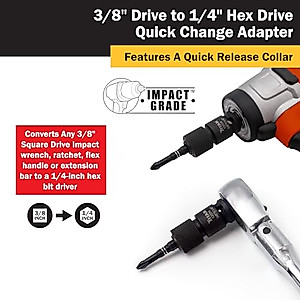Titan 12034 3/8-Inch Drive to 1/4-Inch Hex Drive Quick Change Adapter