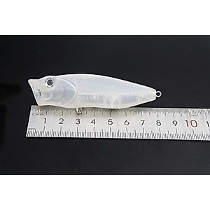 10PCS Unpainted Fishing Popperbait Blanks 8.3cm 11.6g with 6mm Free 3D Simulation Fishing Eye Popper Baits Artificial Blank Clear Hard Baits Trout Salmon Minnow Lure Crankbait Topwater Freshwater