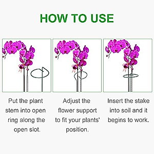 GROWNEER 12 Packs 36 Inches Garden Flower Support Plant Support Stakes, with 15 Pcs Plant Labels, Single Plant Stem Flower Support for Flowers, Orchid, Peony, Lily, Rose