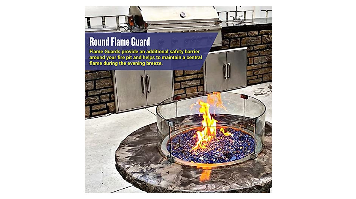 American Fireglass 25" Round Flame Guard - Outdoor Safety