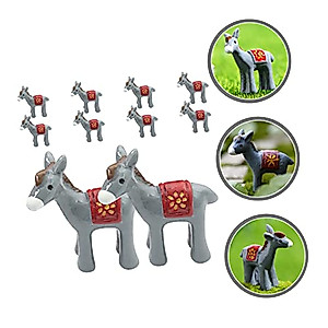YARNOW 50 Pcs Micro Landscape Little Donkey Miniature Animals Figurines Mini Fairy Figurines Fairy Gardens Ornaments Figure Statue Animals Toys Micro Donkey Ornaments Resin Cute Flowerpot