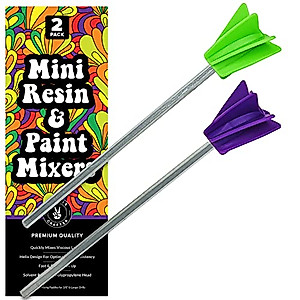 Art Resin Mixer Epoxy Mixer and Paint Mixer Drill Attachment Paint Stirrers for Drill Mud Mixer Quart or Gallon Mixing Tools Crafting Epoxy Resin Mini Drill Mixer Paddle