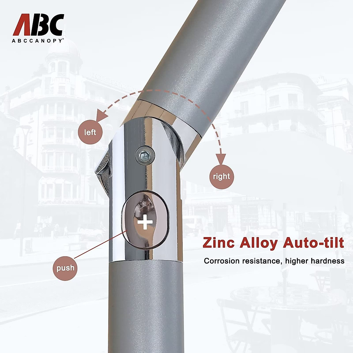 ABCCANOPY 11FT 3 Tiers Market Umbrella 3-Year-Non-Fading OLEFIN Canopy Patio Outdoor Aluminum Table Umbrella with 8 Sturdy Ribs, Rust