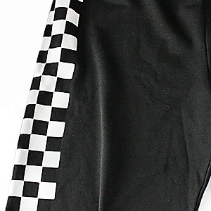 Mukola Girls 2 Piece Cute Plaid Outfits Crop Top Sweatshirt and Pants Set Fashion Kids Summer Outfit 7-8 Years