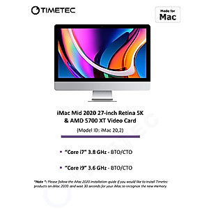 Timetec 32GB KIT(2x16GB) Compatible for Apple DDR4 2666MHz / 2667MHz for Mid 2020 iMac (20,1/20,2) / Mid 2019 iMac (19,1) 27-inch w/Retina 5K, Late 2018 Mac Mini (8,1) PC4-21333 /PC4-21300 MAC RAM