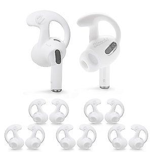 Zeadio 6 Pairs Custom Molded Silicone Ear Tips Cover Skins and Covers, Professional Anti-Drop Silicone Earbuds Covers Tips Ear Hooks, Compatible with Apple AirPods, AirPods Pro and EarPods