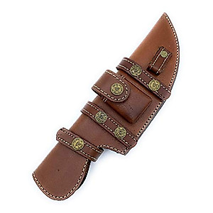 11" long custom handmade leather sheath for 6–6.5" blade tracker knife 2-2.3" wide