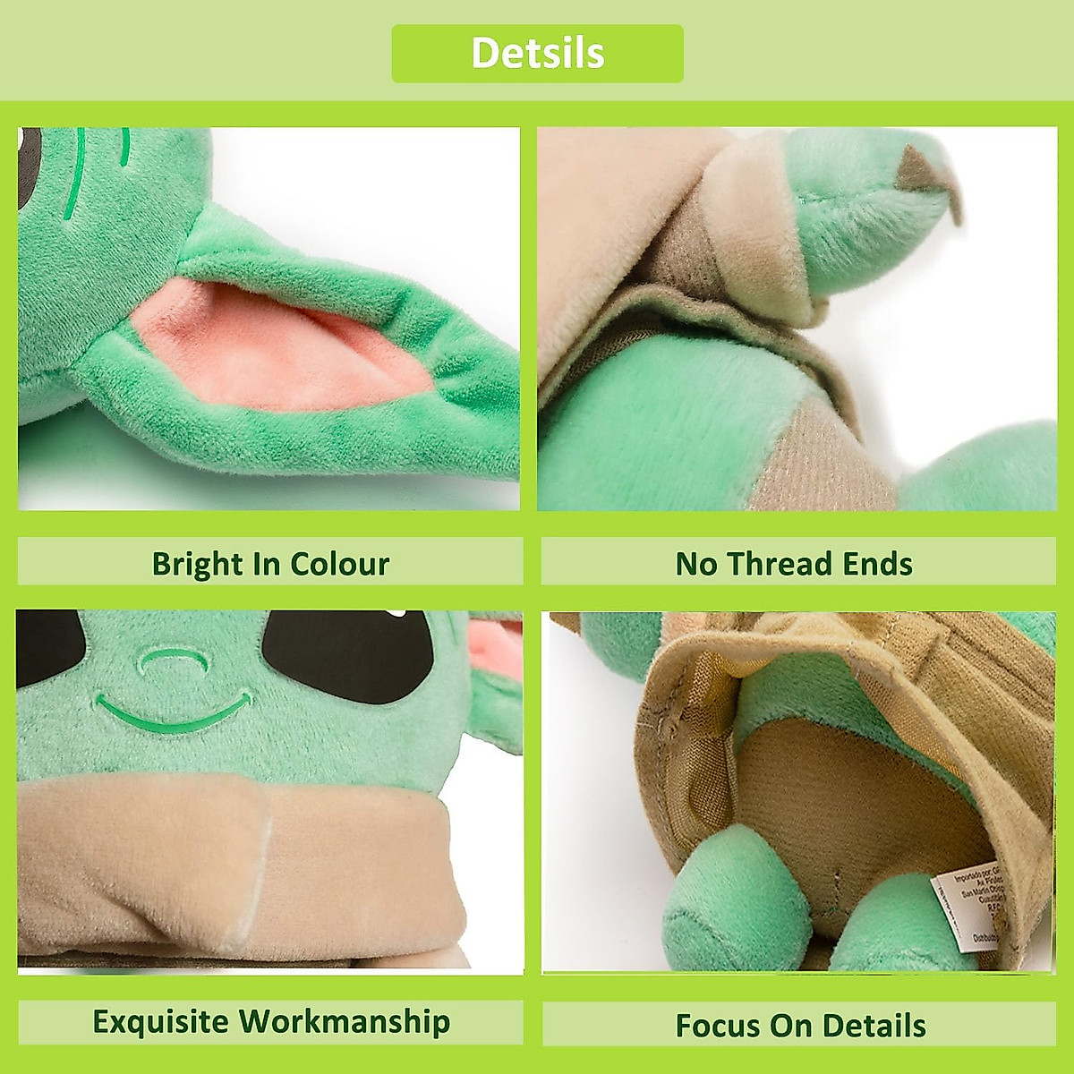 RONIAVL The Child Yoda Plush Toys Little Baby Yoda with Scarf Cotton Soft Onesie Stuffed Doll Toys Gift for Kids Children Birthday Movie Fan Collectionist 3 and Older (Scarf)