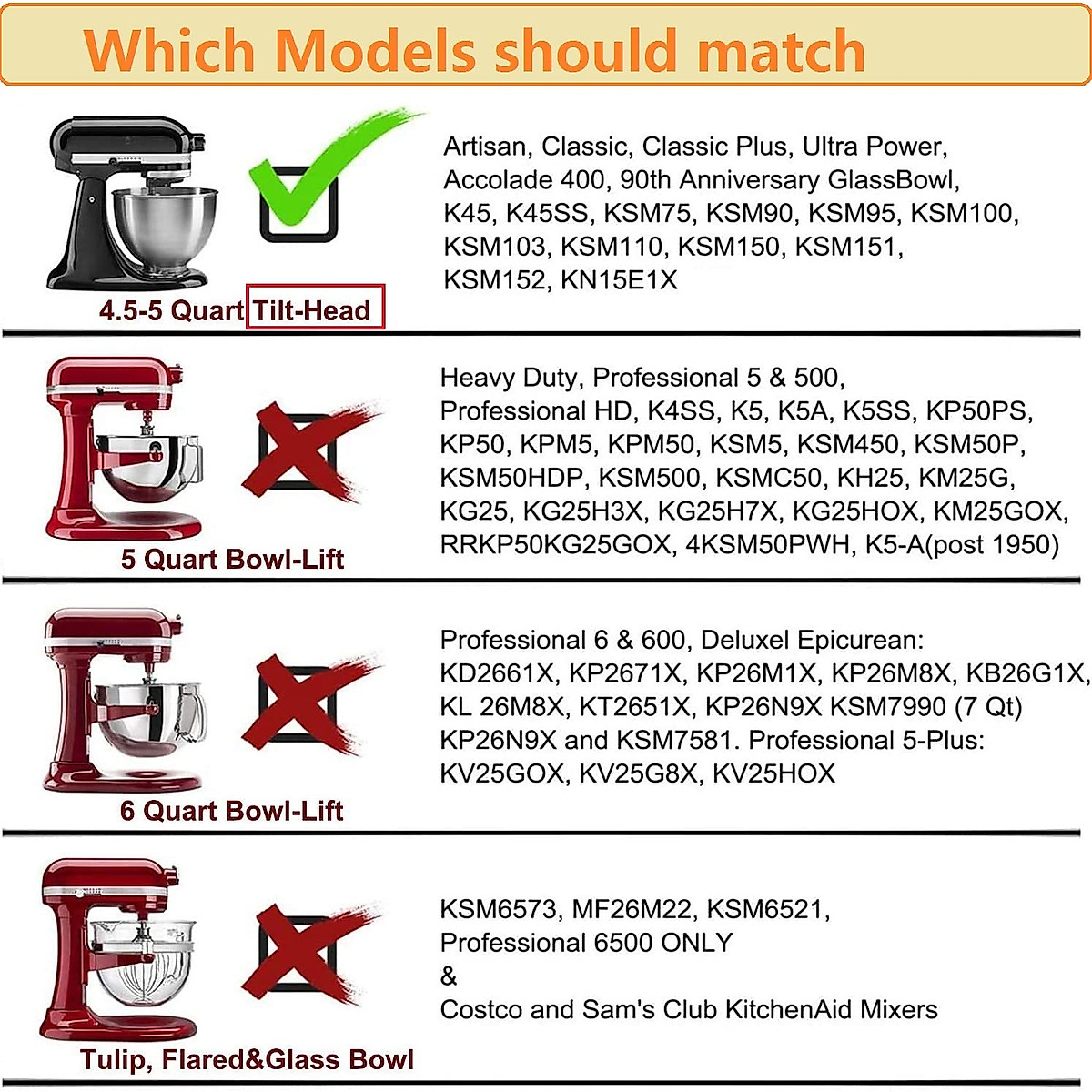 FavorKit Stainless Steel Dough Hook for KitchenAid Tilt-head & 4.5-5 Qt Mixers, Dishwasher Safe, Polished Metal Kneading Attachment Replacement