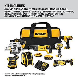 DEWALT 20V MAX* Cordless Drill Combo Kit , 7-Tool (DCK771D1M1)