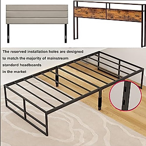 HOMWAYART Cheap Base De Camas Twin Size,Black Metal Heavy Duty Kids Twin Platform Bed Frame,Double Mattress Frame,Tall Spaces Storage,No Box Spring Required.