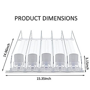 Drink Organizer for Fridge-White Automatic Pusher Glide,12oz 16oz 20oz-Soda Dispenser for Fridge-Holds up to 25 Cans