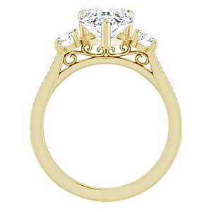 925 Silver, 10K/14K/18K Solid Gold Moissanite Engagement Ring, 5 CT Pear Cut Handmade Solitaire Ring Diamond Wedding Ring for Women/Her, Anniversary Propose Gift, VVS1 Colorless