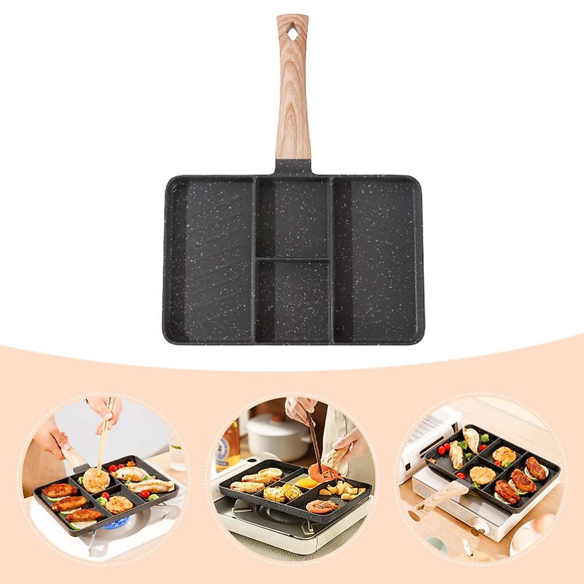 CALLARON Ergonomic Multi Function Nonstick Chicken Pan Breakfast Frying Pan Steak Compatible Gas Induction Cookware