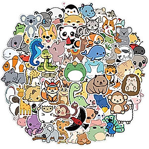 swanticker 100 Pieces of Cute Animal Stickers for Kids. Waterproof Vinyl Sticker - Aesthetic Sticker Bag for laptops, Water Bottles, Skateboards, Mobile Phones, Guitars, Teenagers, Boys and Girls