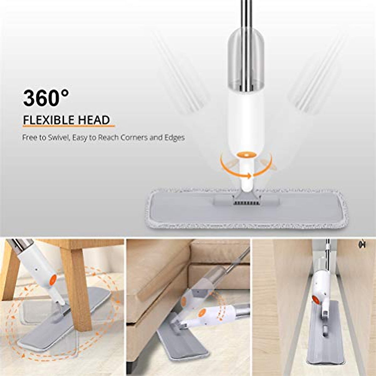 Hand Spray Mop Floor House Cleaning Tools Mop for Wash Floor Lazy Flat Floor Cleaner Mop with Replacement Microfiber Pads