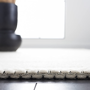 SAFAVIEH Natura Collection Area Rug - 9' x 12', Ivory, Handmade Solid Wool, Ideal for High Traffic Areas in Living Room, Bedroom (NAT801A)