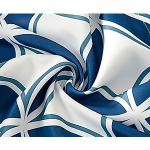 Annlaite Geo Valance for Windows(52 by 18 inches) Elegant Colorful Printed Room Darkening Window Curtain Valance for Kitchen/Bathroom/Living Room/Backdrop 1 Panel Navy