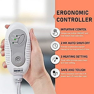 Soft Plush Electric Heated Blanket Throw | Red 50 x 60 | 3 Heat Settings with 2 Hour Auto Shut Off | Machine Washable