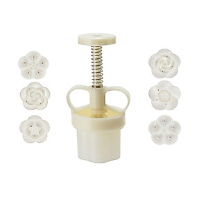 Ylskmu Cookie Stamp 6pcs 50g Moon Cake Mold Set, Thickness Adjustable Mid Autumn Festival DIY Hand Press Cookie Cutter Dessert Pastry Decoration Tool Moon cake Maker