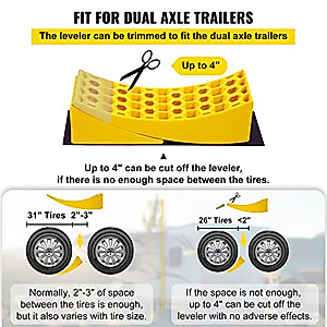 VEVOR Camper Leveler, 2 Pack RV Leveling Blocks, HDPE Material, Include 2 Curved Levelers, 2 Chocks, 2 Rubber Grip Mats, Hold up to 35000 lbs, Fast and Precise Leveling for Camper RV Trailer