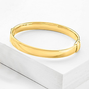 Ross-Simons 8mm 18kt Gold Over Sterling Bangle Bracelet. 7 inches