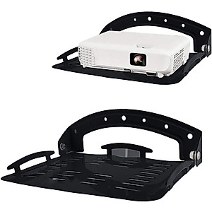 UineHiot Floating Shelf for Projector Wall Mount, 90-Degree Foldable, Loading Capacity 8.8lbs, Black