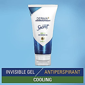 Secret Derma+ Invisible Gel Antiperspirant & Deodorant, Cooling With Vitamin B5 + Aloe, 48 Hr., 2.5 Oz