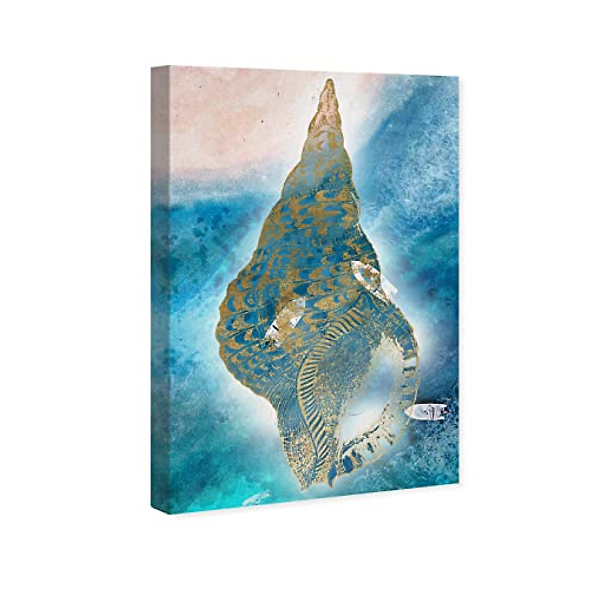 Wynwood Studio Nautical and Coastal Contemporary Canvas Wall Art Sound of Waves II Living Room Bedroom and Bathroom Home Decor 24 in x 36 in Blue and Gold